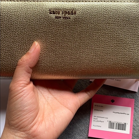 kate spade | Bags | New Kate Spade Long Wallet Gold Leather | Poshmark